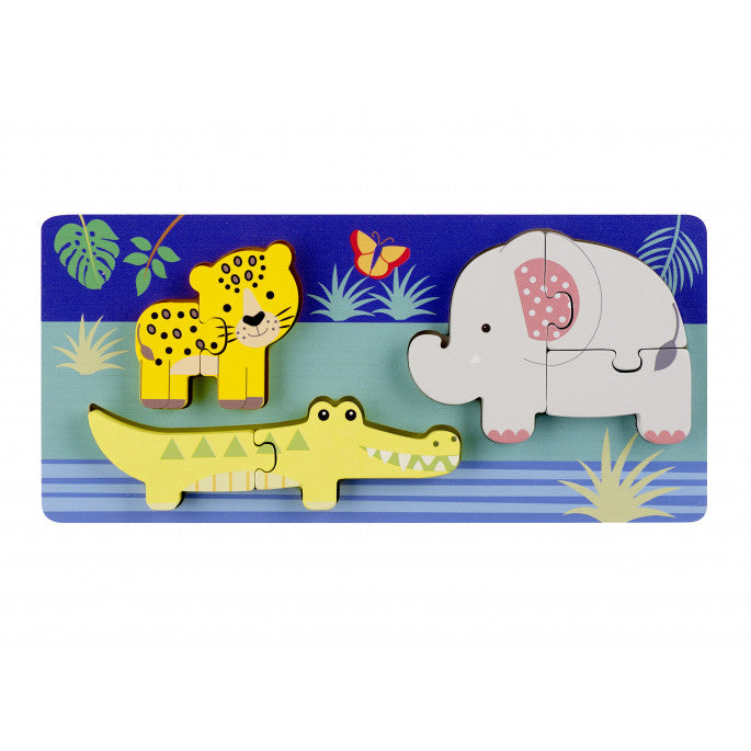Orange Tree Toys Jungle Animals Mini Puzzle Tray Wood – Tiny Steps Kids